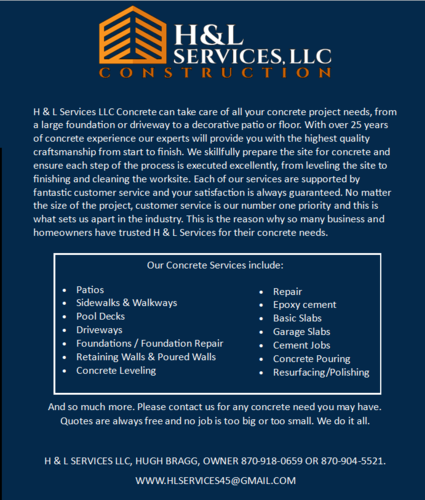 Classified Listing | Concrete Services - H & L Services, LLC | 772496